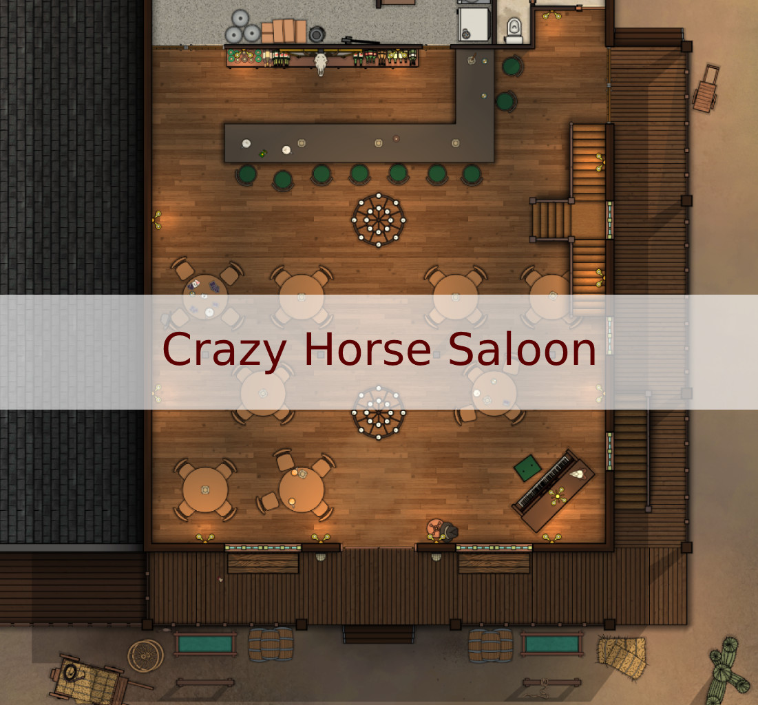 Crazy Horse Saloon - 20 x 25 - Cthulhu Architect