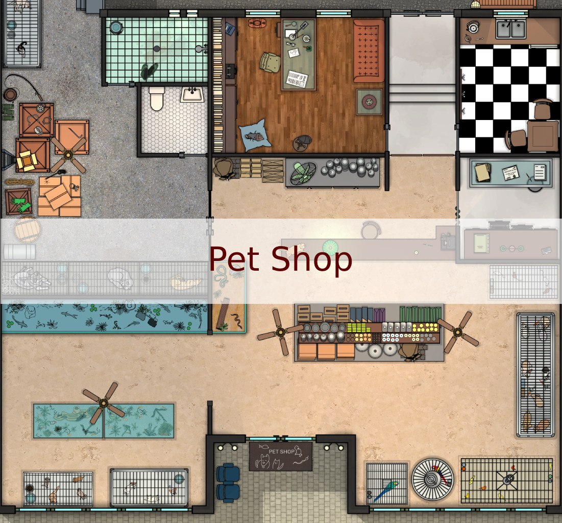 Pet Shop - 16 x 20 - Cthulhu Architect