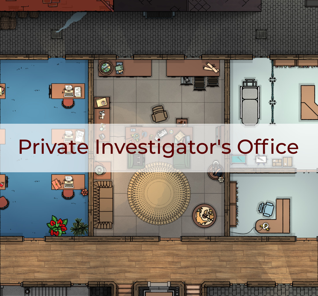 Private Investigator's Office - 14 x 18 - Cthulhu Architect