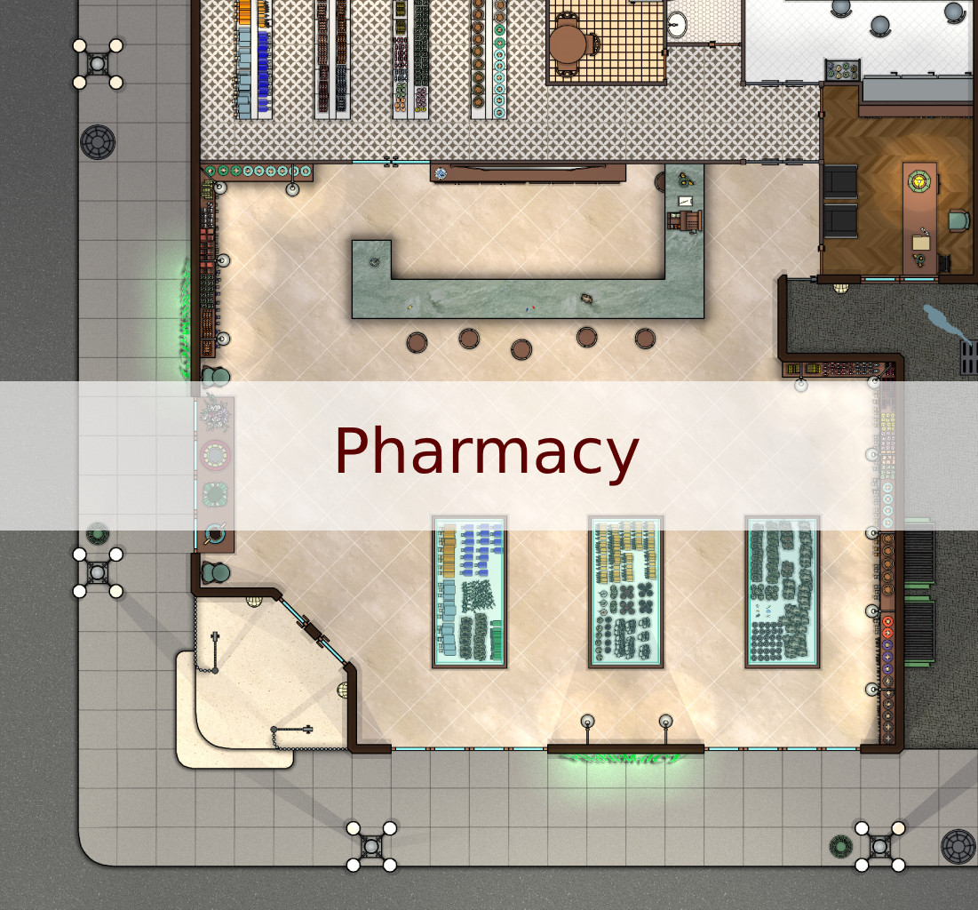 Pharmacy - 25 x 25 - Cthulhu Architect
