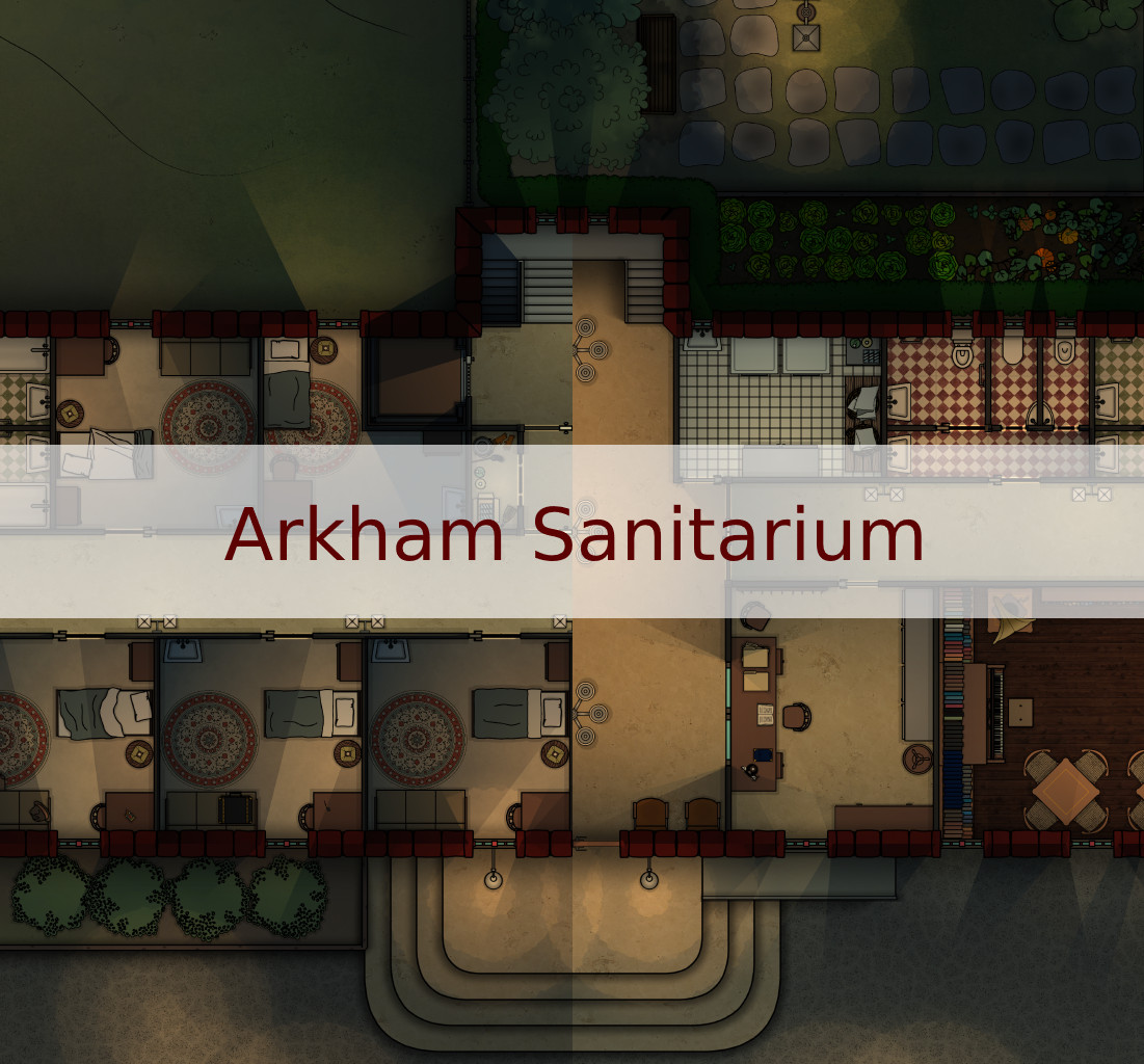 Arkham Sanitarium - 50 x 30 - Cthulhu Architect