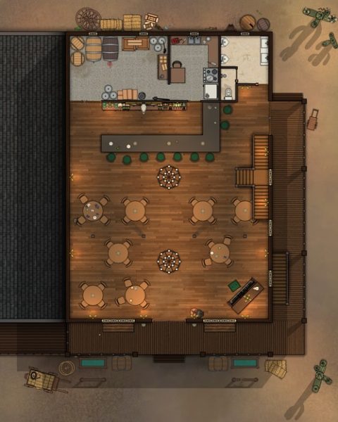 Crazy Horse Saloon - 20 x 25 - Cthulhu Architect