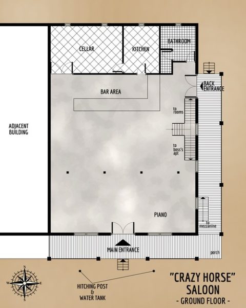 Crazy Horse Saloon - 20 x 25 - Cthulhu Architect