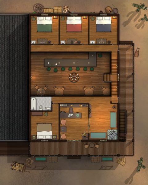 Crazy Horse Saloon - 20 x 25 - Cthulhu Architect