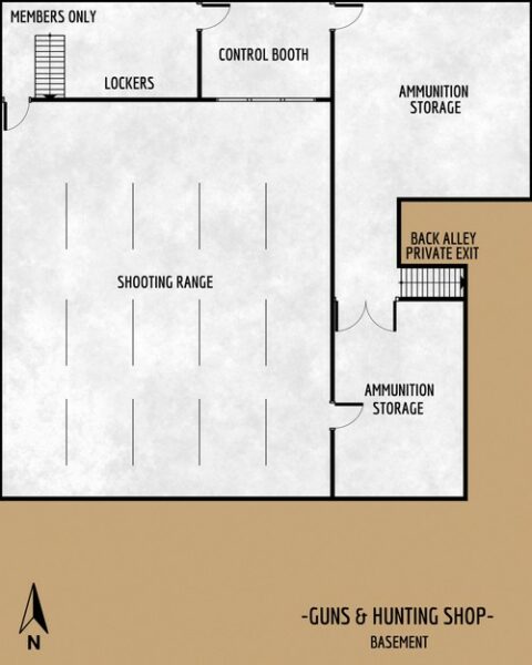 Guns & Hunting Shop - 16 x 20 - Cthulhu Architect