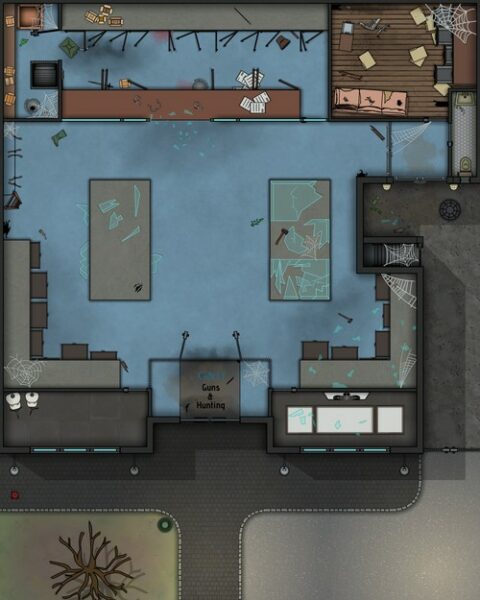 Guns & Hunting Shop - 16 x 20 - Cthulhu Architect