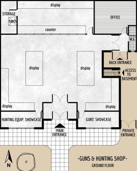 Guns & Hunting Shop - 16 x 20 - Cthulhu Architect