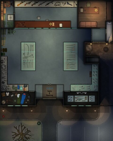 Guns & Hunting Shop - 16 x 20 - Cthulhu Architect