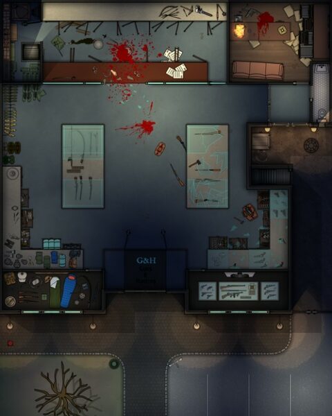 Guns & Hunting Shop - 16 x 20 - Cthulhu Architect