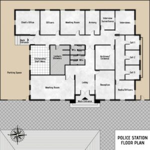 Innsmouth Police Station - 30 x 30 - Cthulhu Architect