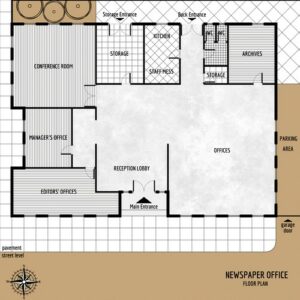 Small Town Newspaper Office - 25 x 25 - Cthulhu Architect